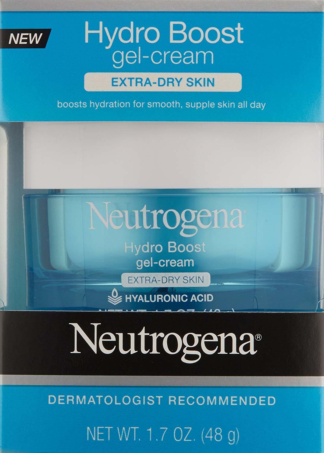 Neutrogena Hydro Boost Hyaluronic Acid Hydrating Face Moisturizer Gel-Cream, 1.7 oz, 4 Bottles
