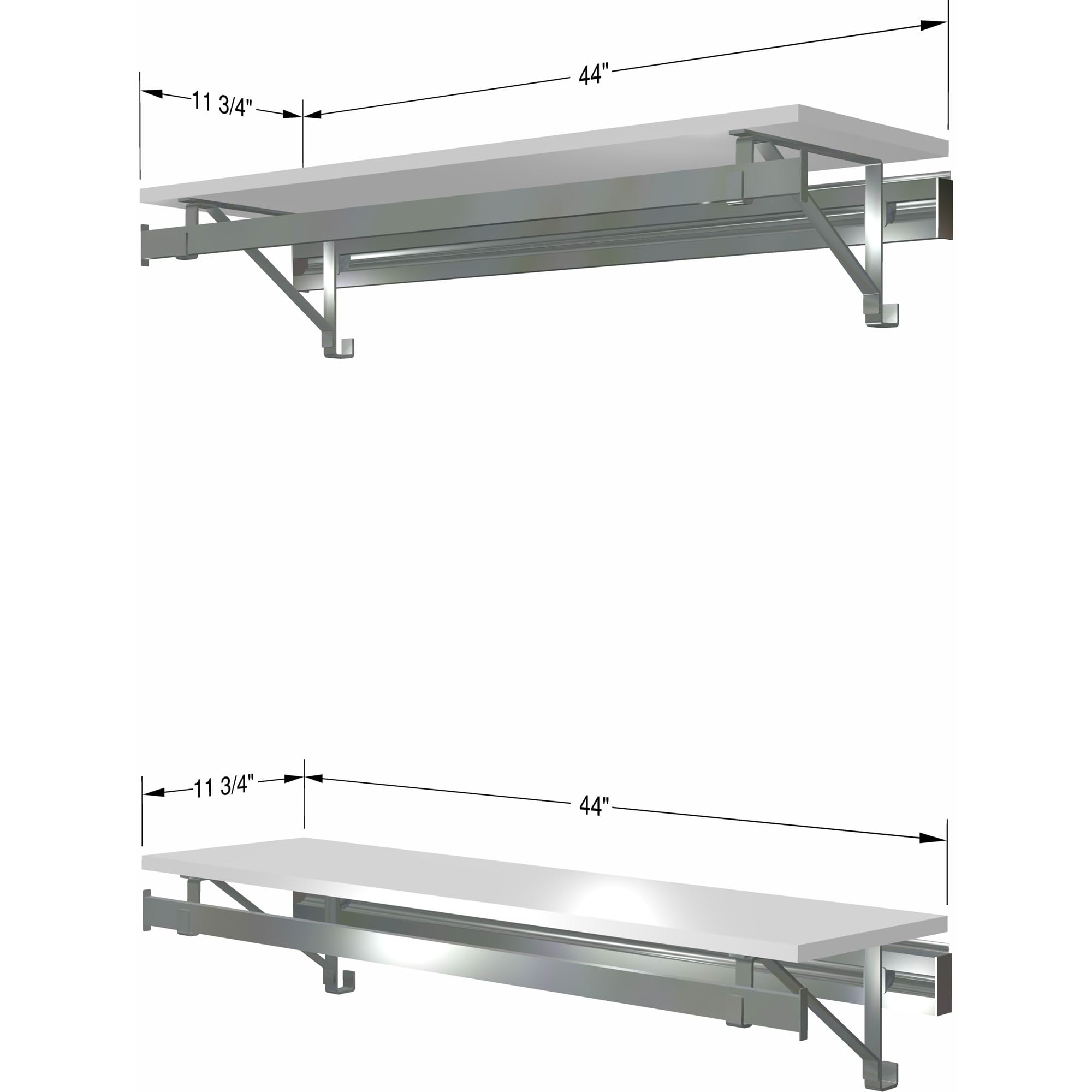 Arrange A Space Double Shelf-Hang Closet System 44” White RCMBX.44.W