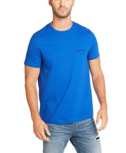 Nautica Men's Short Sleeve Crew Neck T-Shirt, Bright Cobalt Solid, X-Large