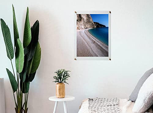 COOL MODERN FRAMES 16x20" Clear Double Panel Floating Acrylic Picture Frame Display with Gold Hardware for Displaying Art and Photos on Wall