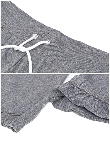 U.S. Polo Assn. Womens Sweatpants - Women Joggers Sweats with Logo Print - French Terry Poly-Cotton (Charcoal Heather with White Print, Medium)
