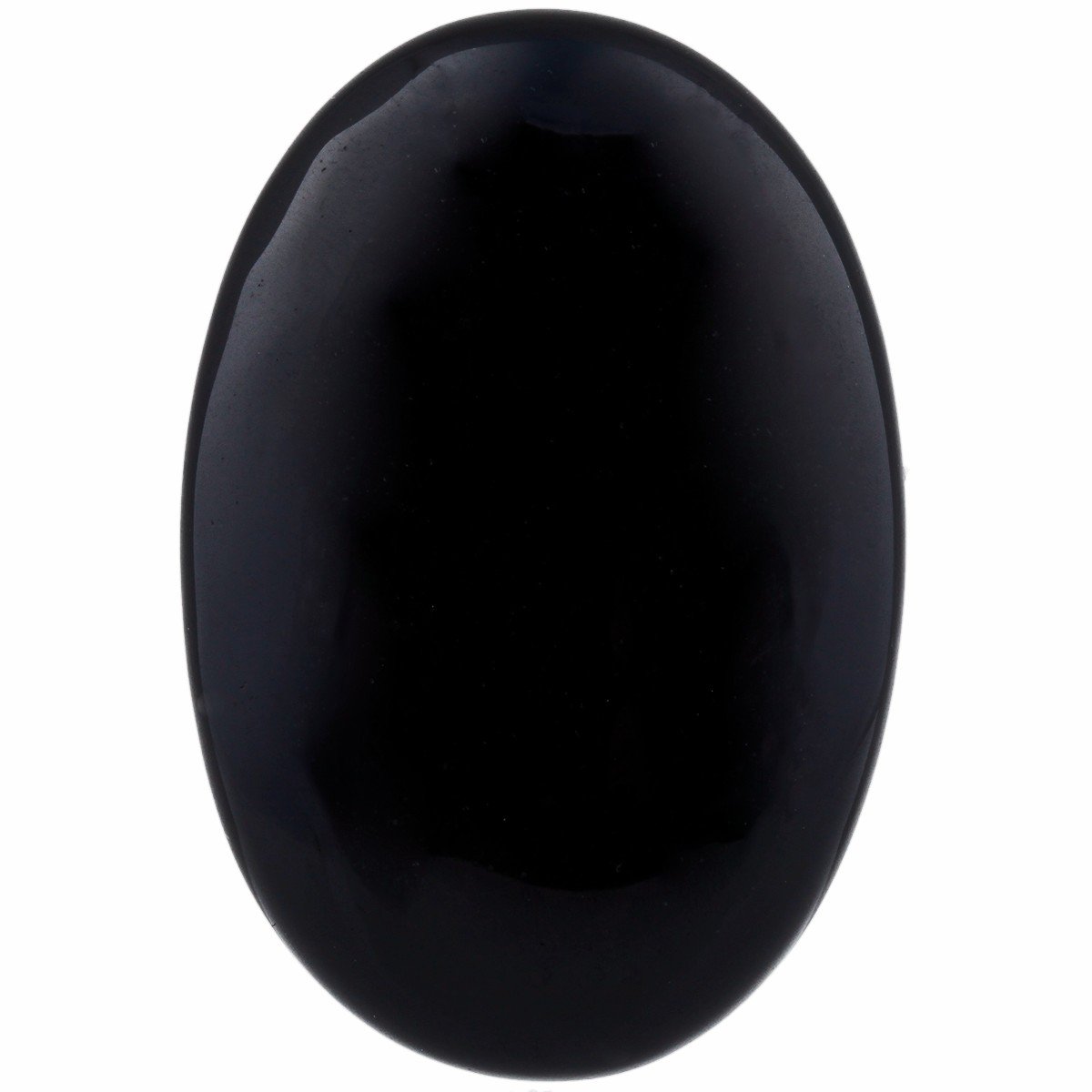 Rockcloud Oval Worry Stones,Palm Pocket Energy Stone,Healing Crystal with Velvet Bag,Black Obsidian
