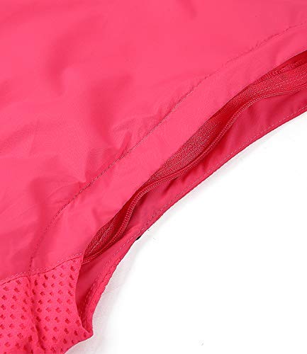 Outto Women's Cycling Jacket Convertible UPF50+ Windproof with Zip Off Sleeves(Medium,Pink)