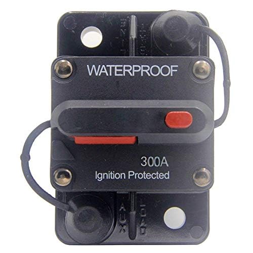 ANJOSHI 300 Amp Circuit Breaker 30A-300A with Manual Reset Waterproof Inline Fuse Inverter for Marine Trolling Motors Boat ATV Manual Power 12V-48VDC