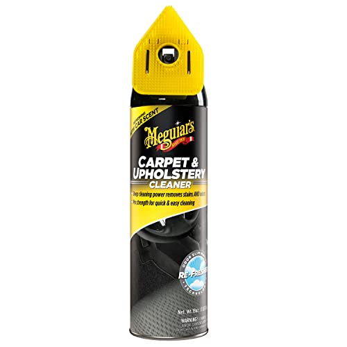Meguiar's Carpet & Upholstery Cleaner - Automotive Carpet Cleaner, Upholstery Cleaner, and Fabric Cleaner in One, Pro-Strength Cleaning that Removes Odors and Leaves a New Car Scent, 19 Oz Aerosol