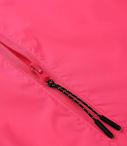 Outto Women's Cycling Jacket Convertible UPF50+ Windproof with Zip Off Sleeves(Medium,Pink)