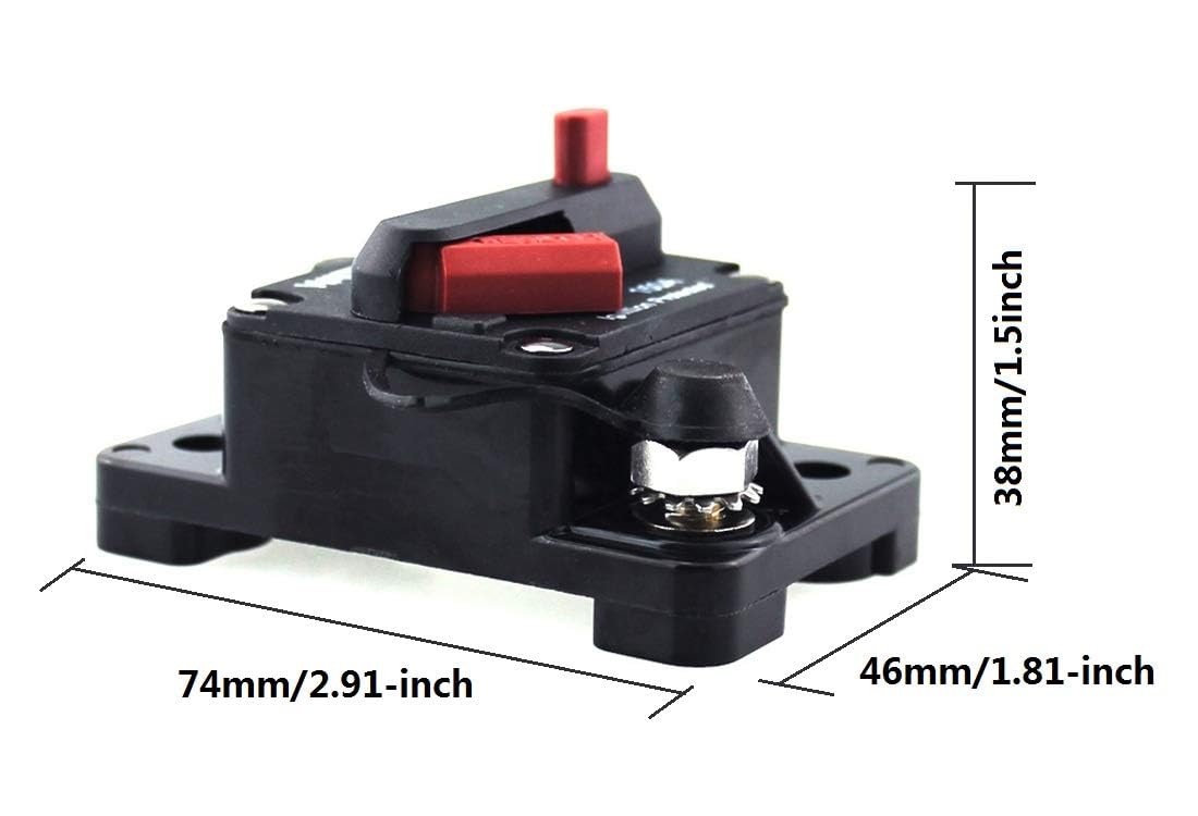 ANJOSHI 300 Amp Circuit Breaker 30A-300A with Manual Reset Waterproof Inline Fuse Inverter for Marine Trolling Motors Boat ATV Manual Power 12V-48VDC