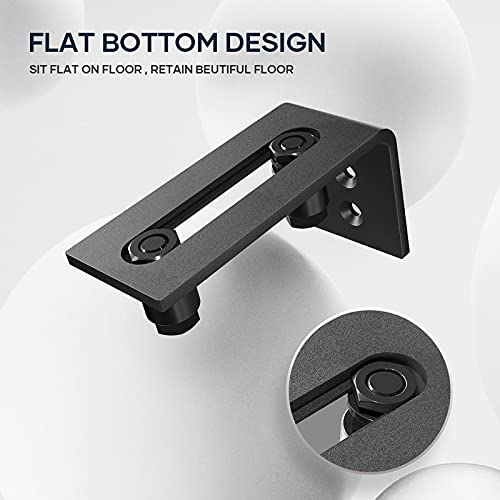 EaseLife Sliding Barn Door Bottom Floor Guide,Adjustable Roller,Wall Mount System,Flush Flat Bottom Design,2 Assemble Setup Options,Fit All Size Door,Black