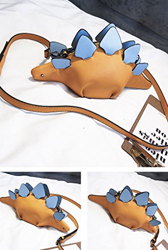 MILATA Dinosaur Shape Cross Body Bag Women Pu Leather Chic Clutch Purse for Girls (yellow)