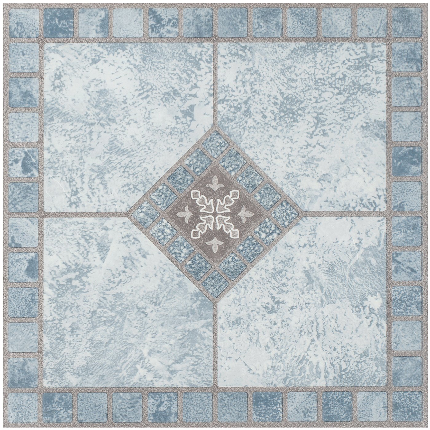 Achim Imports VFT940POVR Home Furnishings Portfolio 12x12 2.0mm Self Adhesive Vinyl Floor, Blue Diamond, 9 Tiles/9 sq. ft, 12 x 12, 9 9