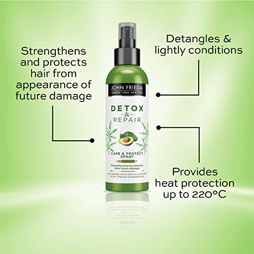 John Frieda Repair & Detox Care & Protect Spray with Avocado Oil and Green Tea, 200 ml
