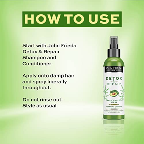 John Frieda Repair & Detox Care & Protect Spray with Avocado Oil and Green Tea, 200 ml
