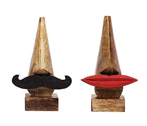 Father's Day Gifts Wooden Handmade Red Lip Shaped Eyeglass Spectacle Holder Display Stand for Girls Women Office Desk Home DΓ©cor Gifts (Brown2)