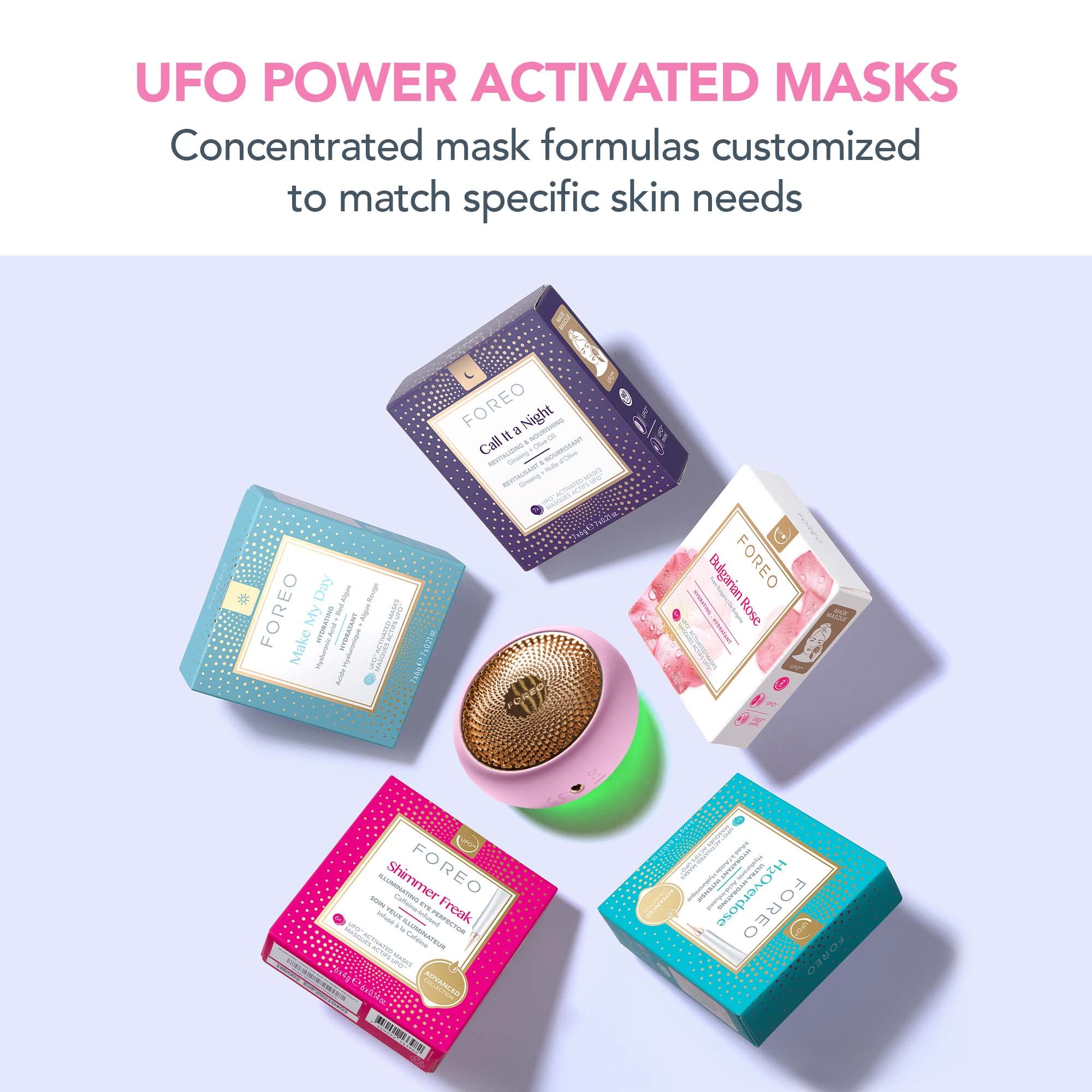 FOREO UFO Face Mask Treatment, Full LED Spectrum & Red Light Therapy For Face, Warming, Face Moisturizer, Dark Spot & Acne Scar Treatment For Face, Anti Aging, Nourishing, Pearl Pink