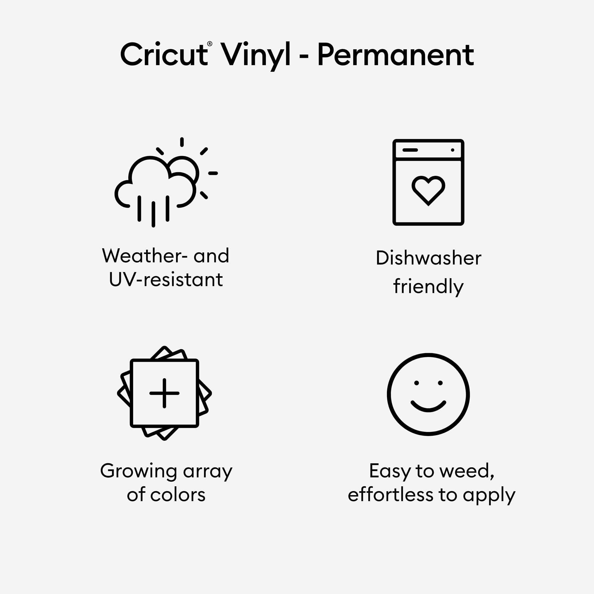Cricut Premium Permanent Vinyl Roll (12 in x 15 ft), Weather-Resistant, Dishwasher-Safe & Fade-Proof, Compatible with Cricut Cutting Machines, Create Signs, Labels, & Personalize DIY Project, Gold