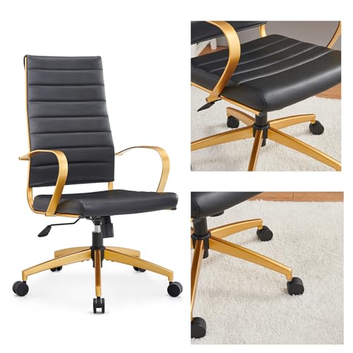 LUXMOD Vegan Leather high Back Office Chair, White