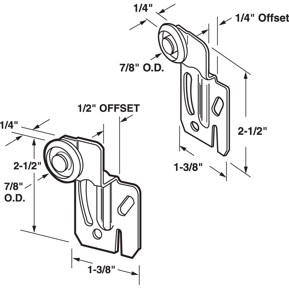 Prime-Line N 7411 Sliding Closet Door Roller Kit (1 Pair)