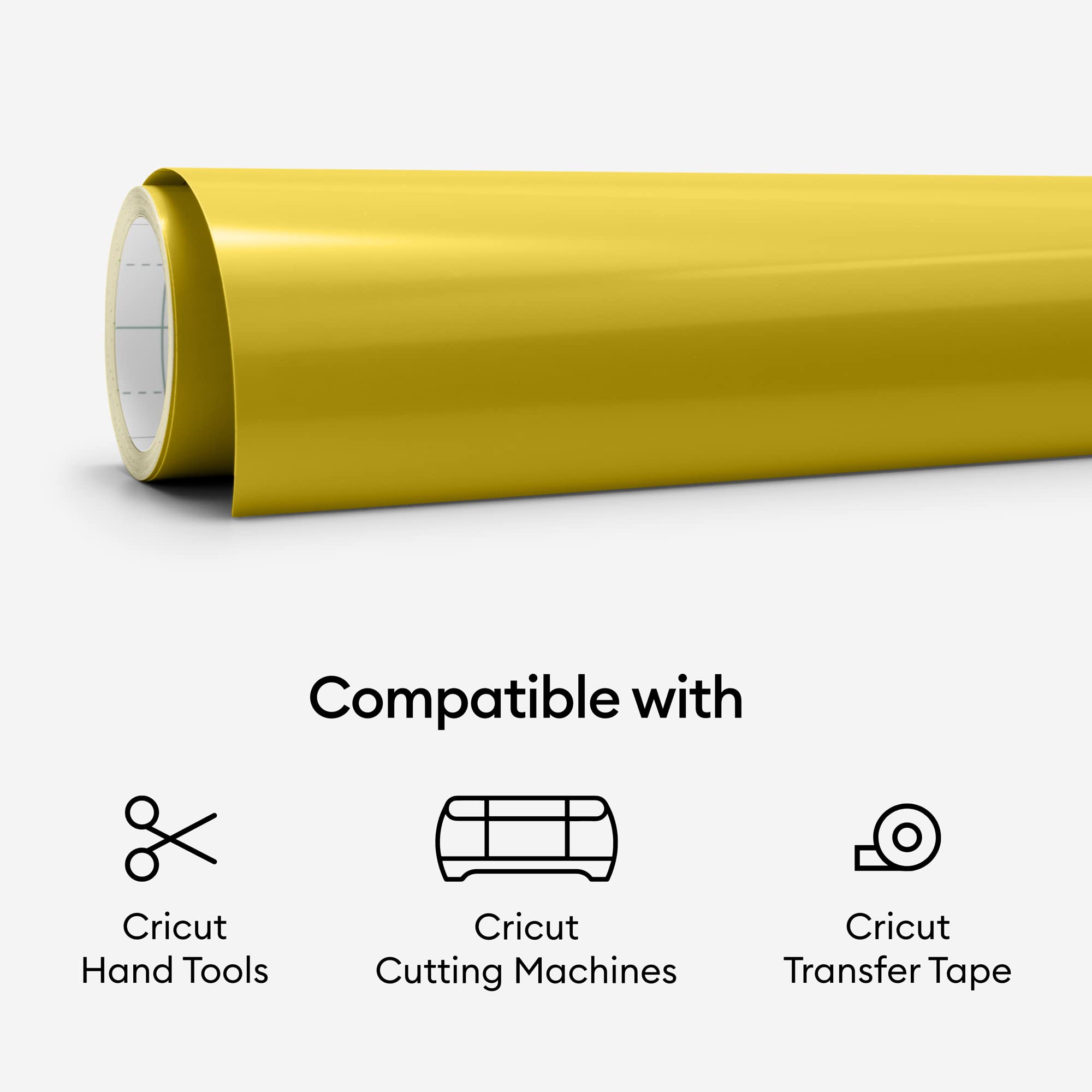 Cricut Premium Permanent Vinyl Roll (12 in x 15 ft), Weather-Resistant, Dishwasher-Safe & Fade-Proof, Compatible with Cricut Cutting Machines, Create Signs, Labels, & Personalize DIY Project, Gold