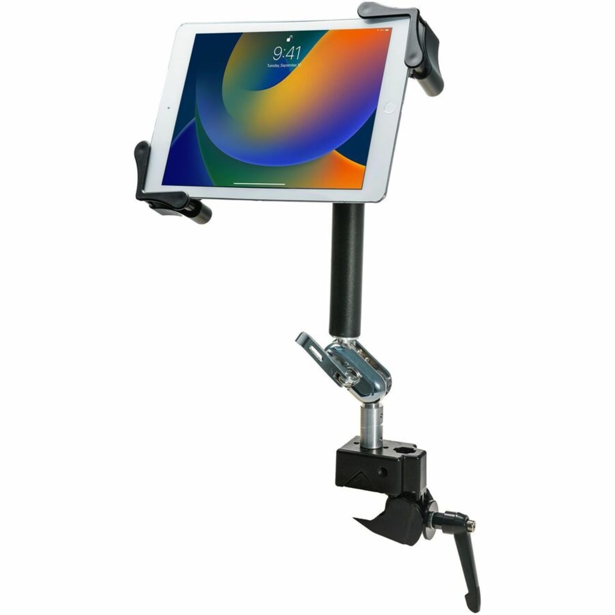 Tablet Pole Clamp – CTA Heavy-Duty Pole Clamp for iPad 10th Gen 10.9" - iPad 7th/8th/9th Gen 10.2” - iPad Air 4 - iPad Pro 12.9” - Galaxy Tab - Surface Pro 7 - Surface Go 3 & More - Black (PAD-HPC)