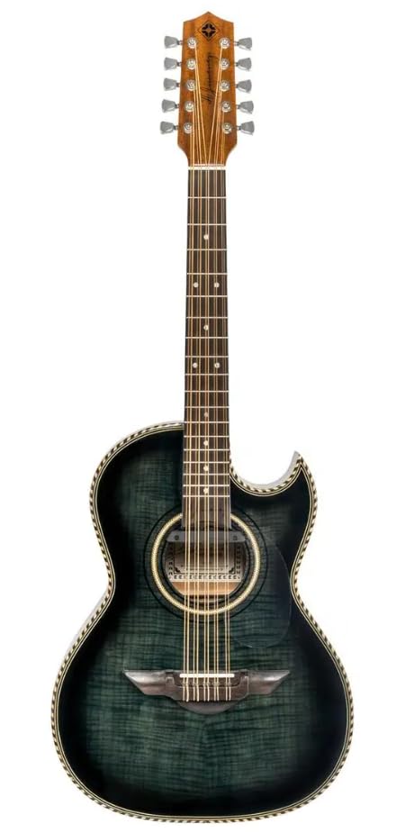 H. Jimenez, 7-String Acoustic-Electric Guitar, Ambidextrous, Red (LBQ1EBF)