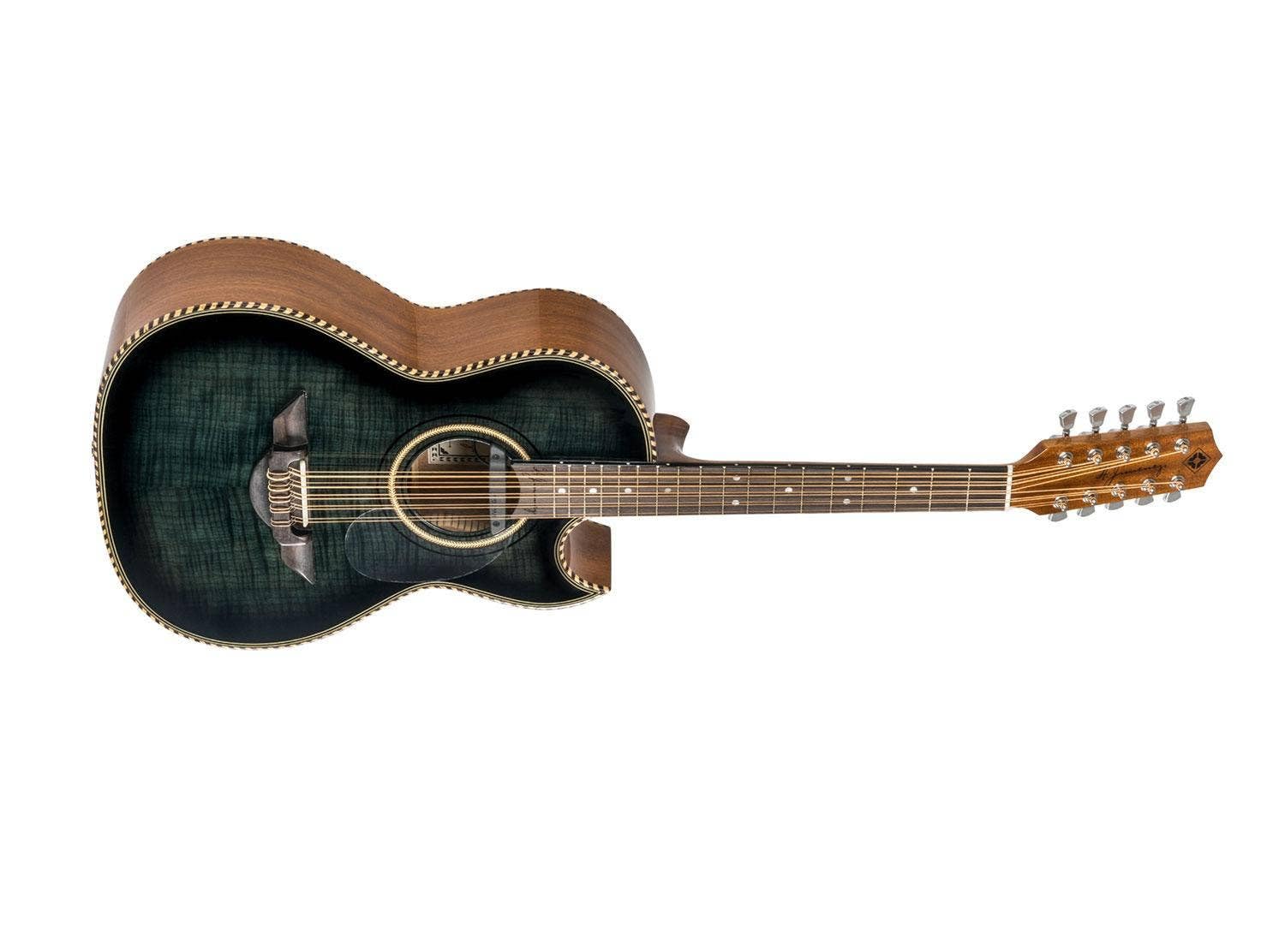 H. Jimenez, 7-String Acoustic-Electric Guitar, Ambidextrous, Red (LBQ1EBF)