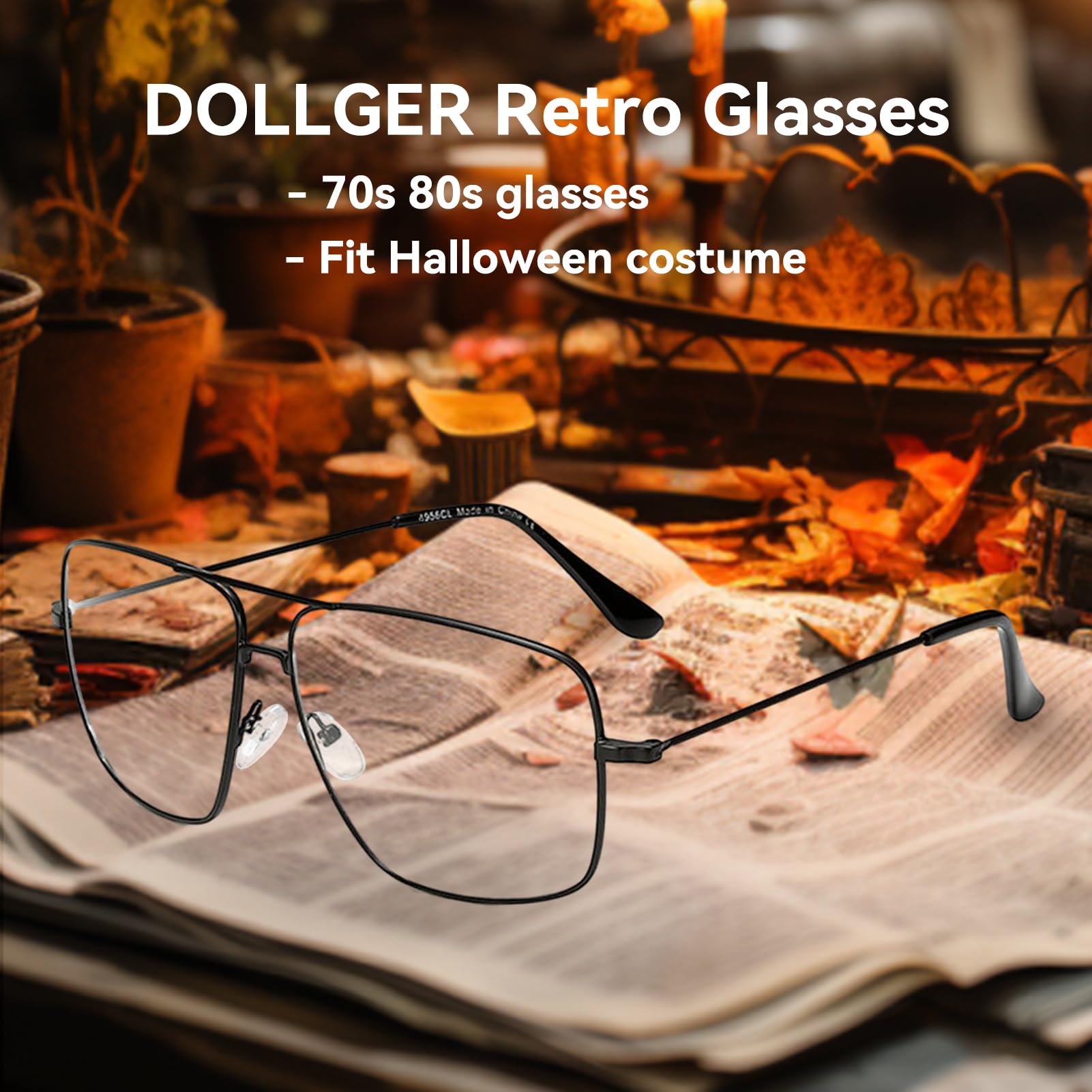 Dollger Classic Glasses Clear Lens Non Prescription Metal Frame Eyewear Men Women Black