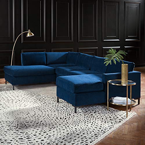 Amazon Brand β Rivet Modern Round Metal Coffee Table, 18.5"H, Gold and Glass