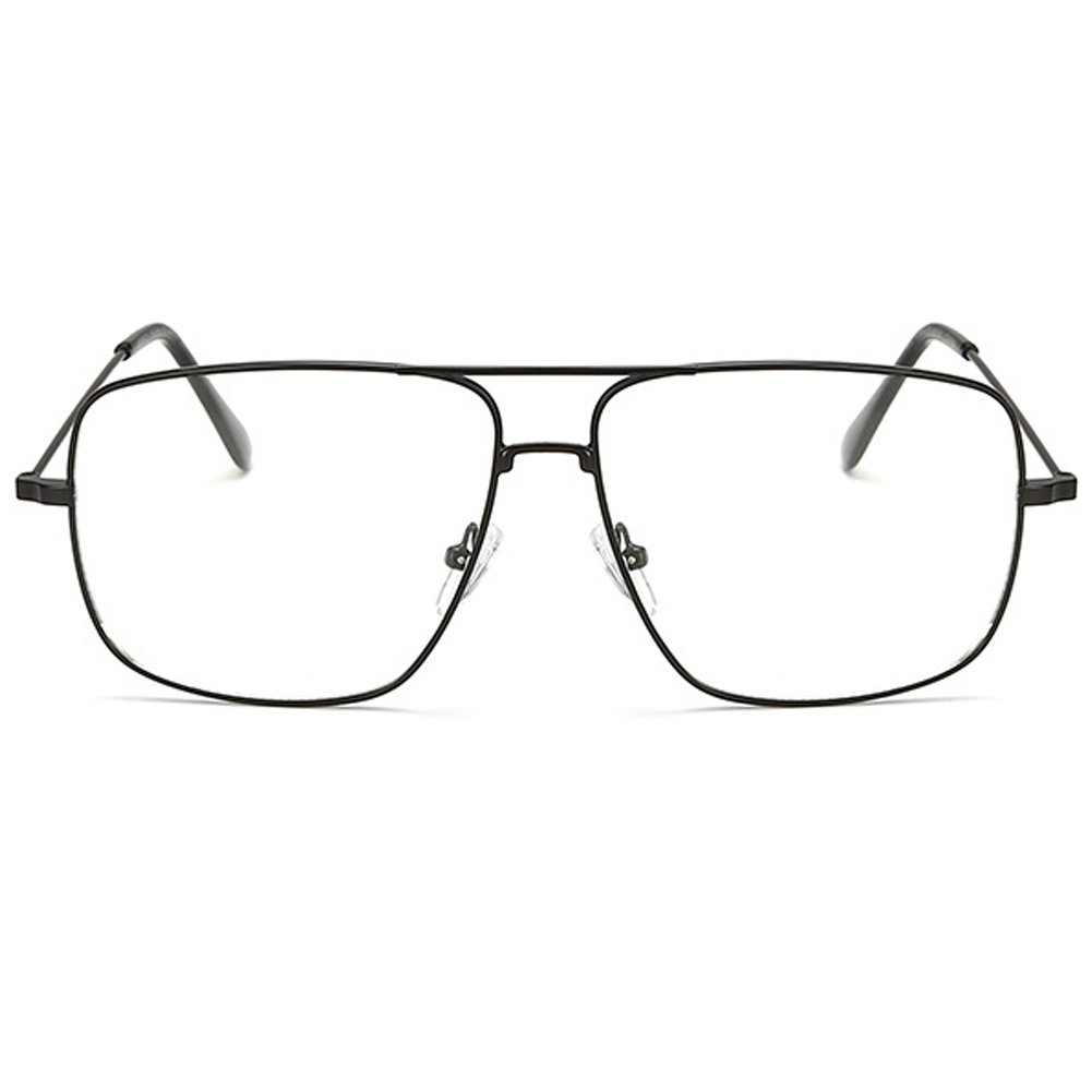 Dollger Classic Glasses Clear Lens Non Prescription Metal Frame Eyewear Men Women Black