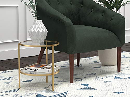Amazon Brand β Rivet Modern Round Metal Coffee Table, 18.5"H, Gold and Glass