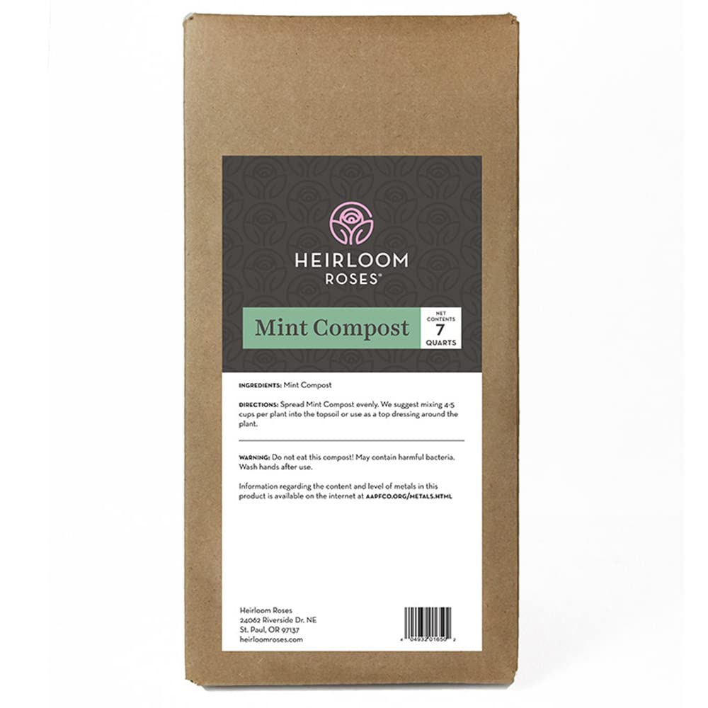 100% Natural Mint Compost by Heirloom Roses - 7 Quarts