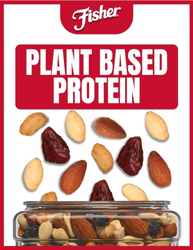 Fisher Snack Hunger Fighter Trail Mix, 38 Ounces, Peanuts, Almonds, Dried Sweetened Cranberries, Soy Nuts