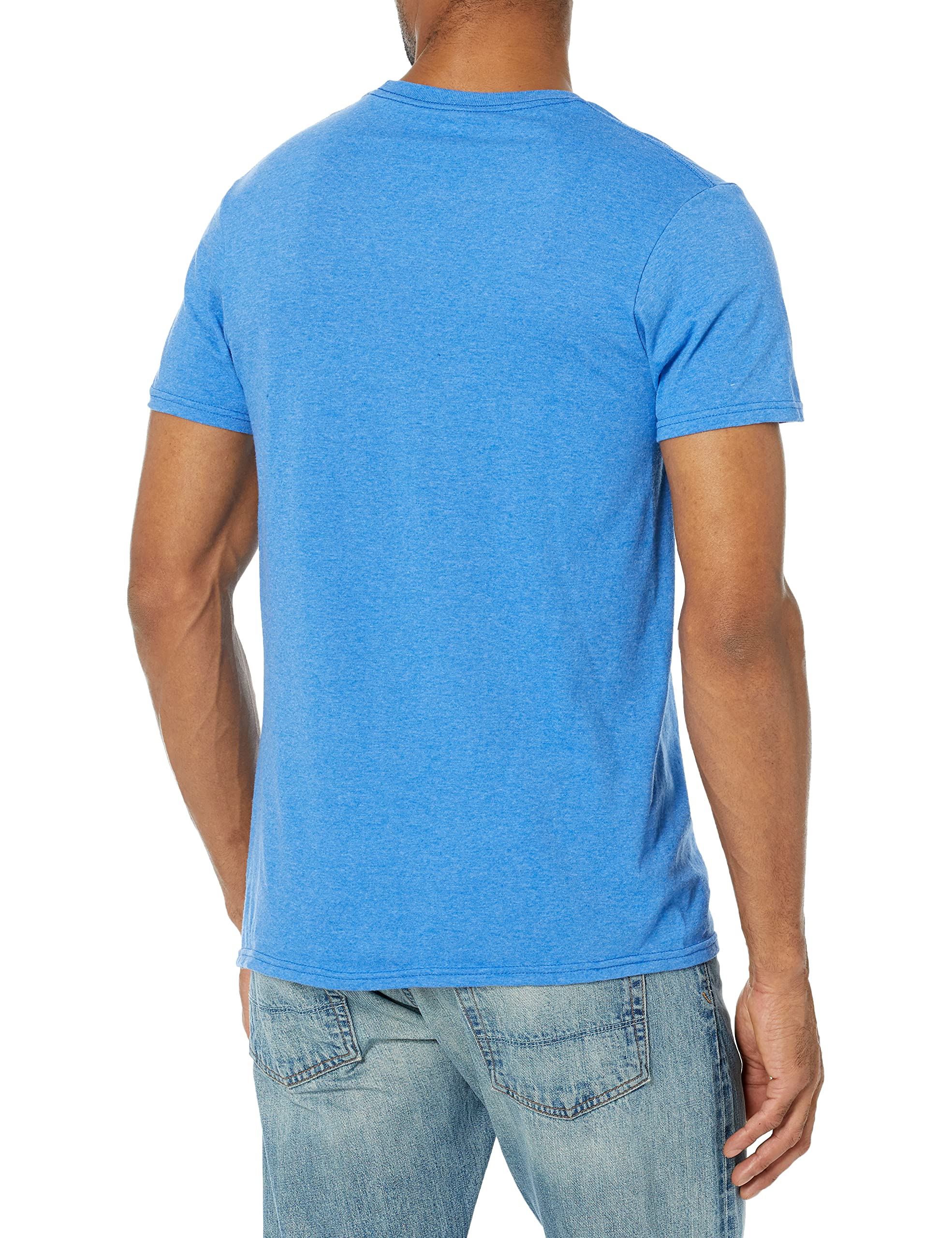 Disney Mickey Mouse Men's Classic Mickey Mouse Full Size Graphic Short Sleeve T-Shirt, Royal Blue Heather, Large