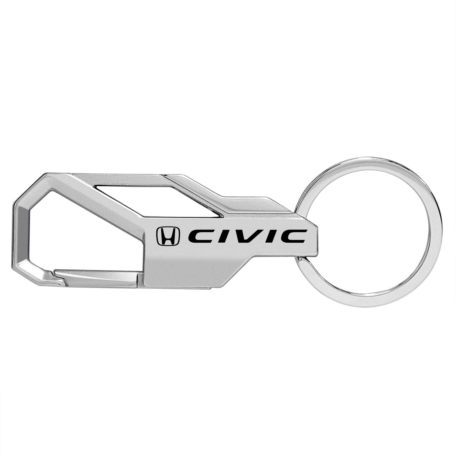 iPick Image Compatible with Honda Civic Silver Carabiner-Style Snap Hook Metal Key Chain