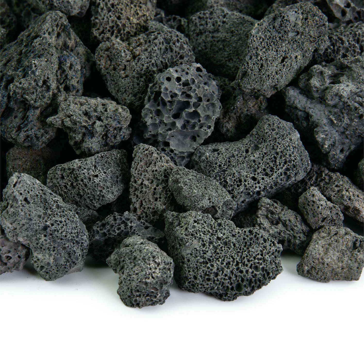 Black 3/4 Inch Lava Rock | Fireproof and Heatproof Volcanic Lava Rock, Perfect for Fire Pits, Fireplaces, BBQs and More. Indoor and Outdoor use - Natural Stones | 10 Pounds
