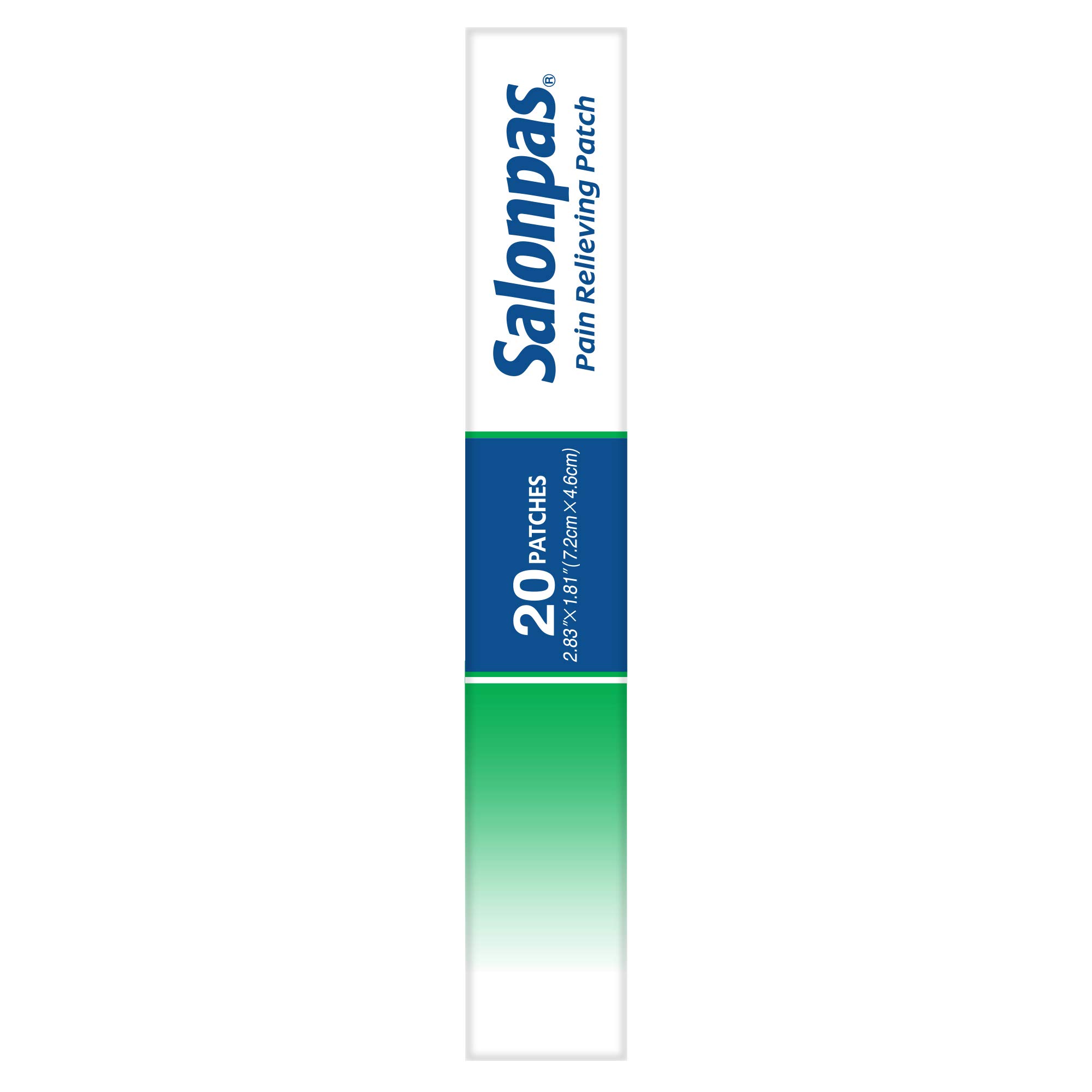 Salonpas Pain Relieving Patch, 20 Count, for Back, Neck, Shoulder, Knee Pain and Muscle Soreness, 8 Hour Pain Relief
