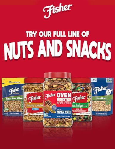 Fisher Snack Hunger Fighter Trail Mix, 38 Ounces, Peanuts, Almonds, Dried Sweetened Cranberries, Soy Nuts