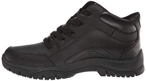 Dr. Scholl's Shoes Men's Charge Slip-Resistant Work Boot, Black Leather, 12 Wide