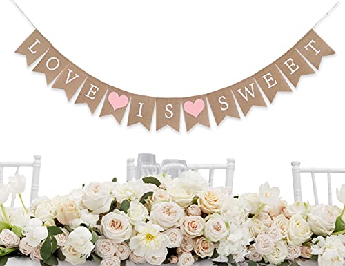 Love is Sweet Burlap Banner - Love is Sweet Decorations, Sweets Burlap Banner,Baby Shower,Photo Decoration Props, Rustic Wedding Bridal shower Decor