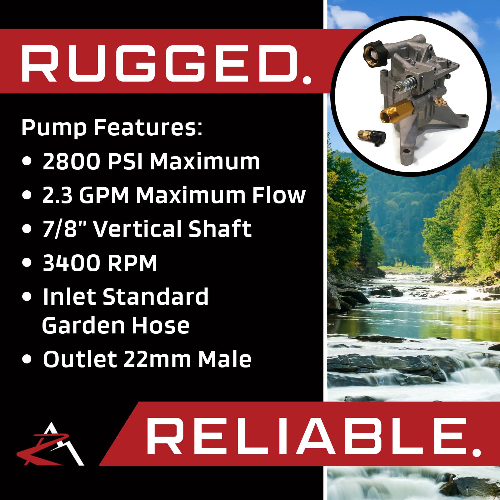Himore Replacement for 2800 psi Power Pressure Washer Water Pump Excell & Devilbiss EXVRB2321-1, EXVRB2321