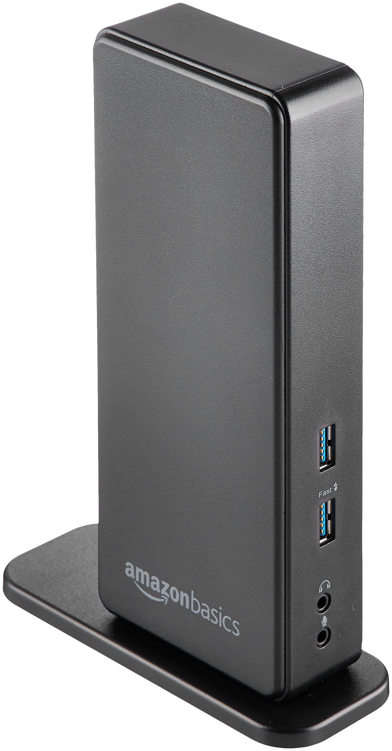 Amazon Basics USB 3.0 Universal Laptop Dual Monitor Docking Station, Black