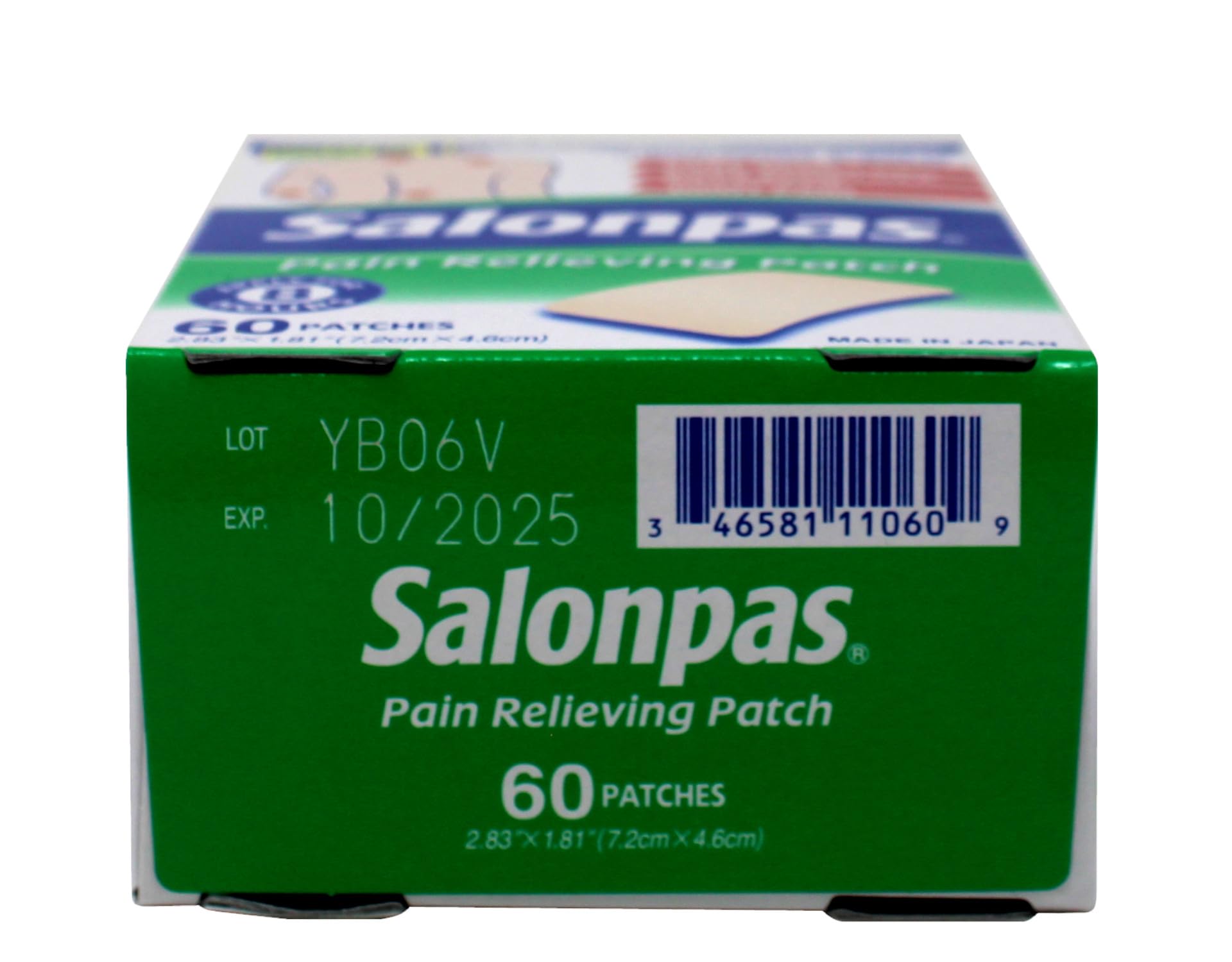 Salonpas Pain Relieving Patch, Extra Strength Topical Analgesic, 60 ct (Pack of 2)