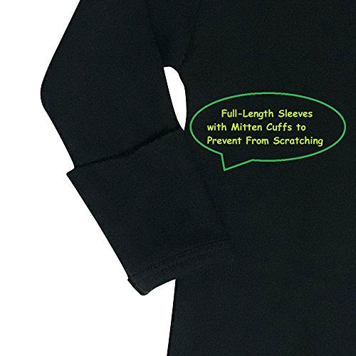 Laughing Giraffe Baby Infant Blank Long Sleeve Sleeper Gown With Mitten Cuffs - Black (0-3 Months -3850)