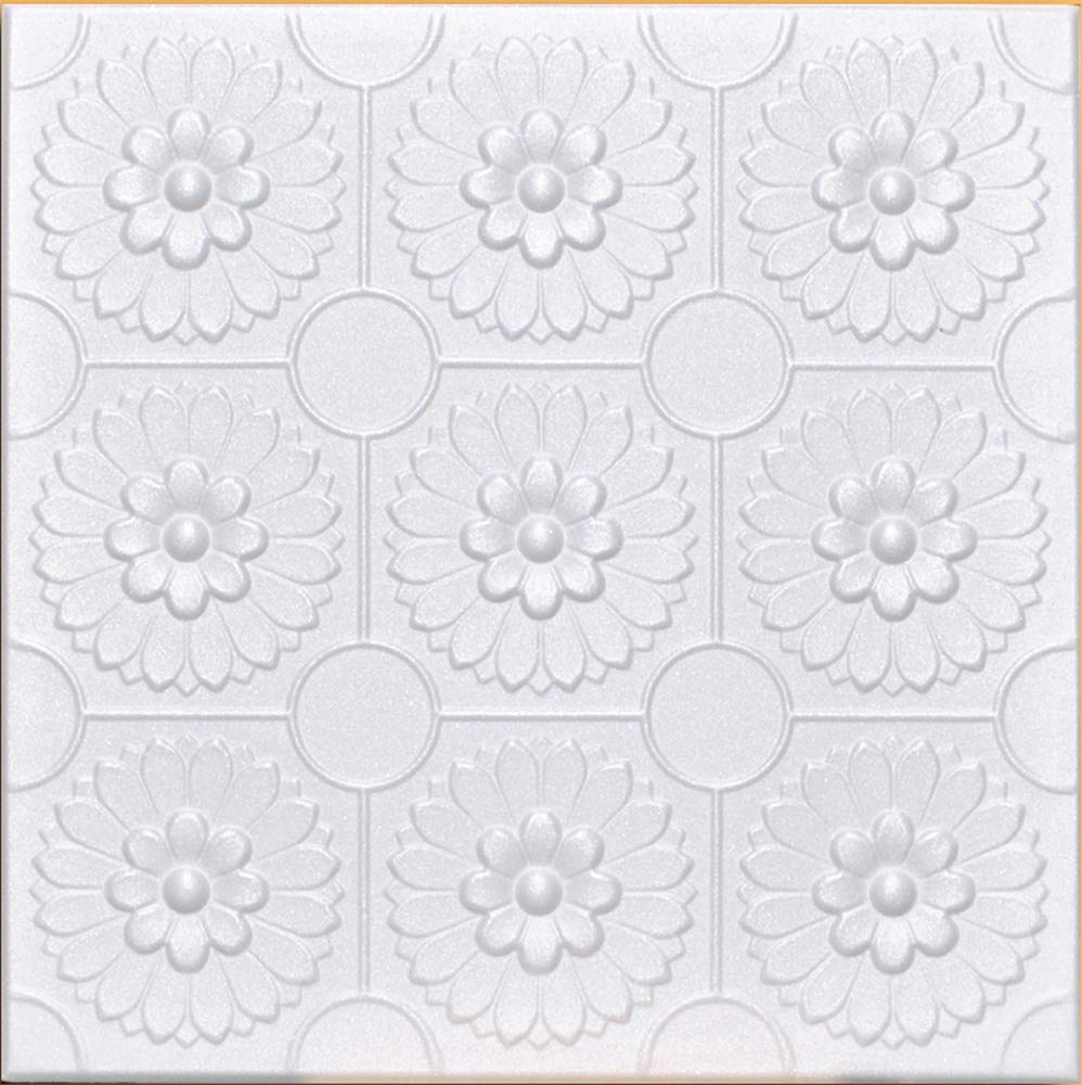 White Styrofoam Decorative Ceiling Tile Odessa (Package of 8 Tiles) - Other Sellers Call This Sunflowers and R136