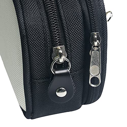 HANXIUCAO Pen Case 3-layer Storage Bag, Portable Pencil Case, Stationery Box, High-quality Zipper Pen Case, Used As A Pen Holder Tool Bag Storage Box (Simple style ,black and gray)
