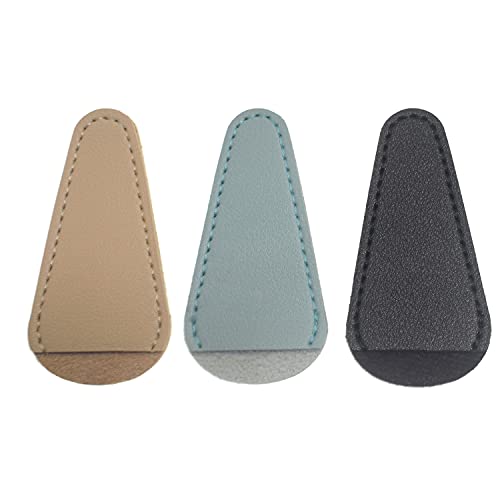 QICAITU 3pcs PU Leather Scissor Blade Covers Embroidery Scissors Sheaths Blade Protectors(Black Blue Brown)