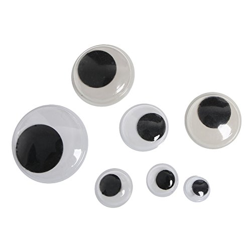 Tangc 128pcs Sew-on Wiggly Wobbly Googly Eyes Scrapbooking Crafts 8-24mm