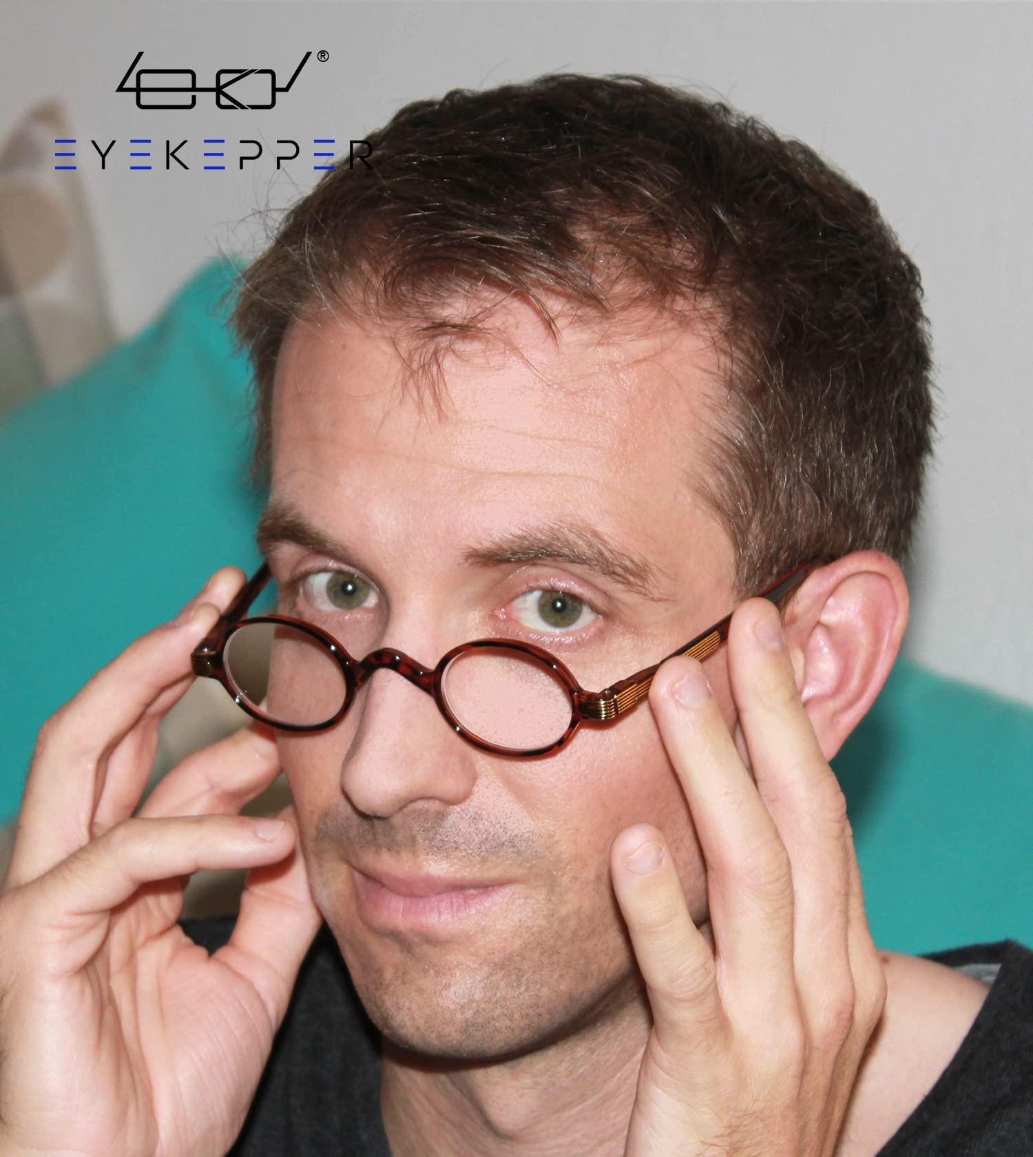 Eyekepper Small Oval Round Reading Glasses Vintage Mini Reader Eyeglasses for Men Women Reading with Spring Hinges Tortoise Frame +1.50