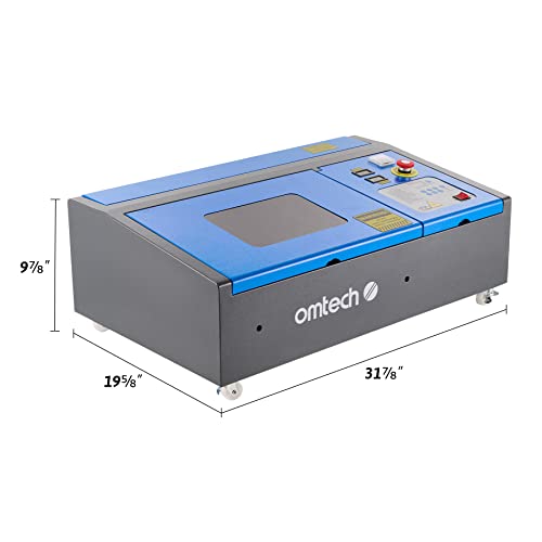 OMTech 40W Laser Engraver, 8"x12" Desktop K40 Laser Engraving Machine, 200x300 Laser Etching Machine with Red Dot Pointer LCD Panel Software Bundle Water Pump Exhaust Pipe for Wood Acrylic Fabric More