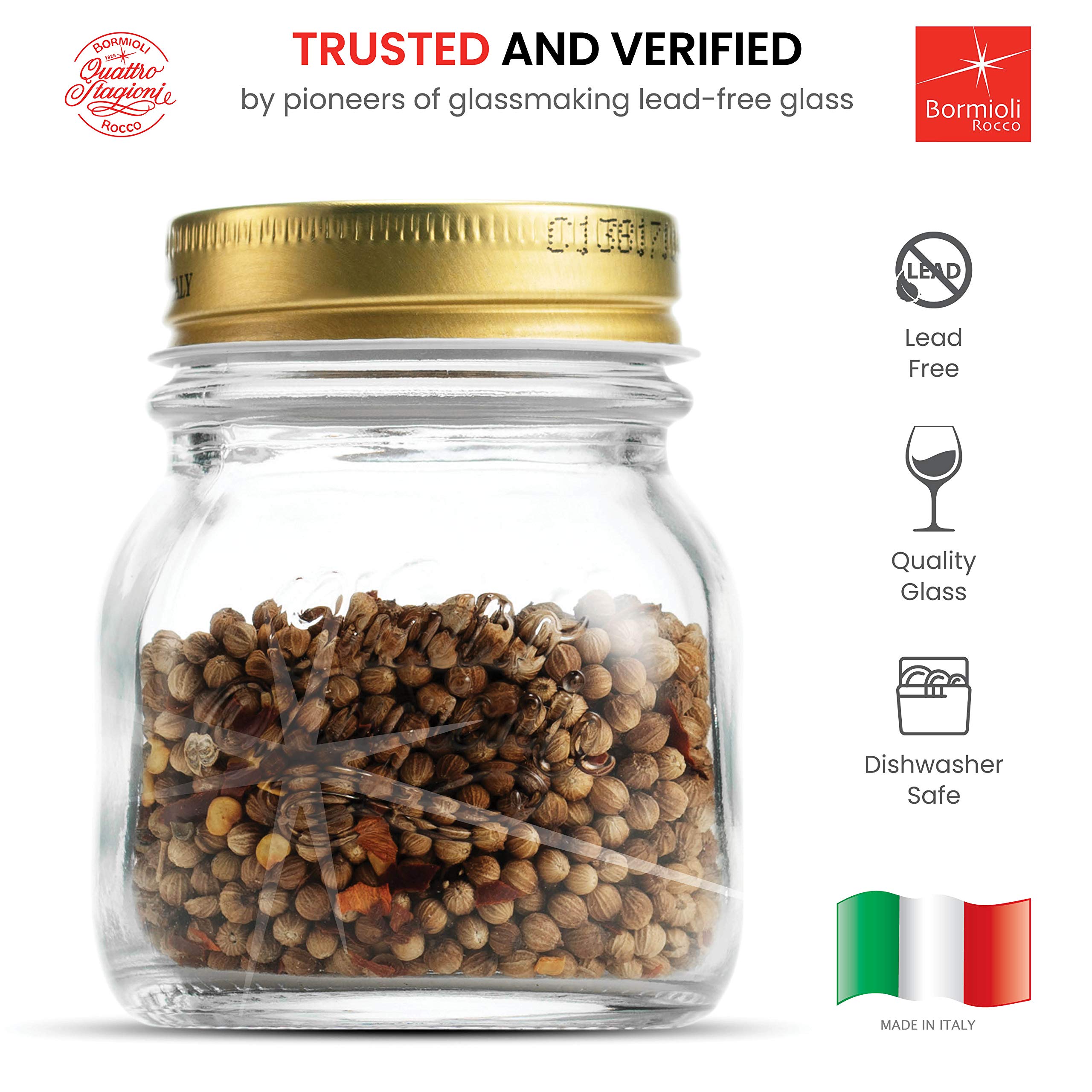 Bormioli Rocco naaa Rocco Quattro Stagioni Small Glass Mason 5 Ounce Mini Jars (12-Pack), 12 Pack