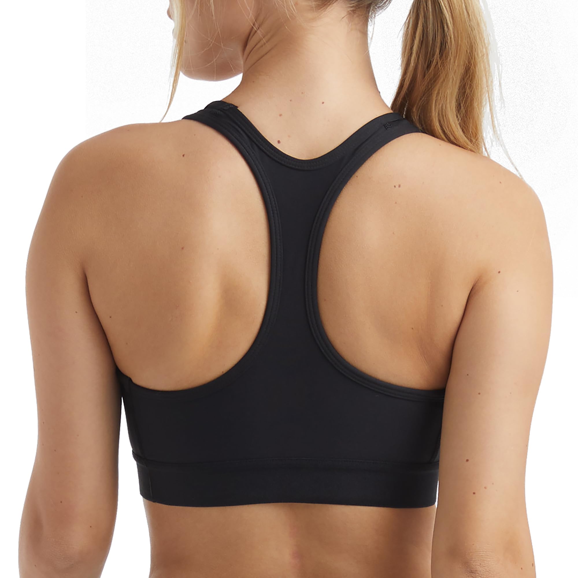 Hanes Sport Women's Compression Racerback Sports Bra,Black,Large